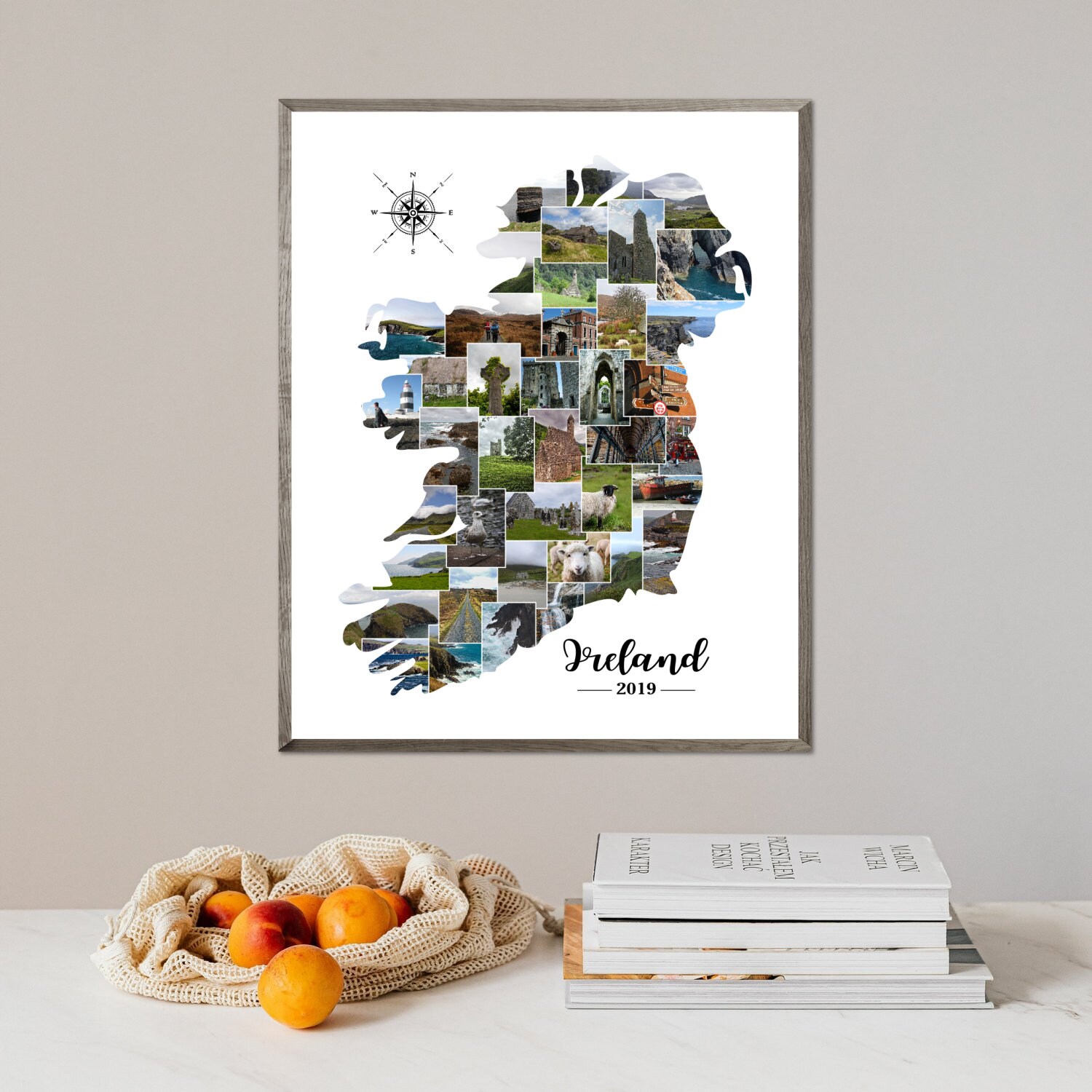 Ireland Photo Collage-ireland Map Photo Collage-custom Collage-road ...