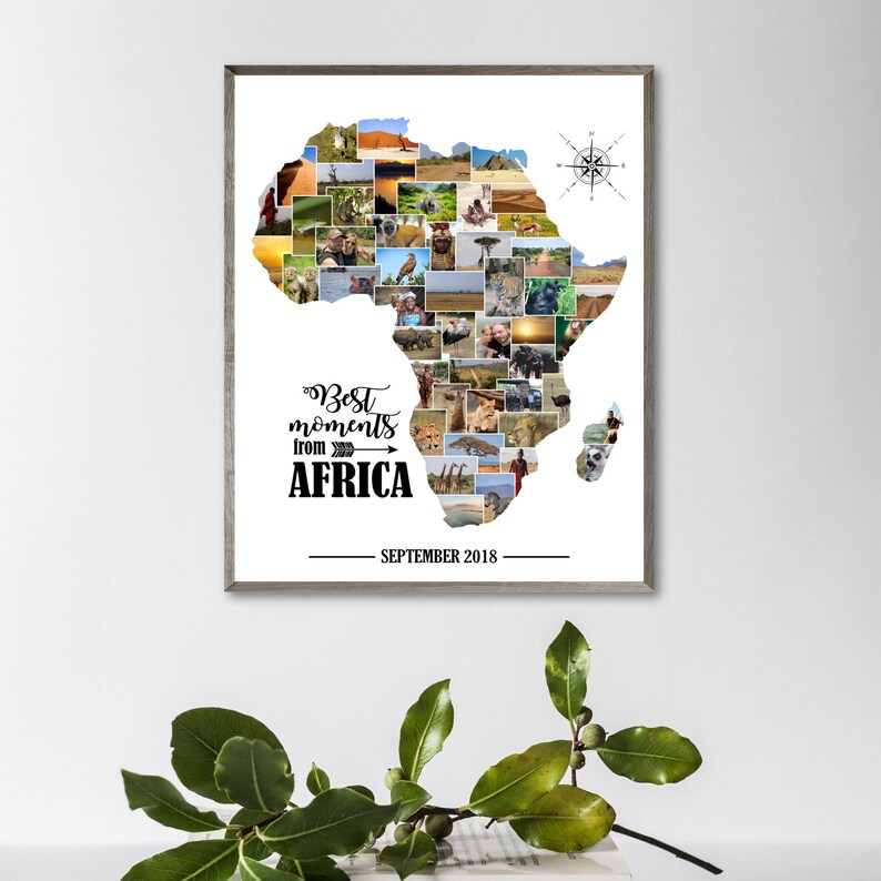 Africa Photo Collage-travel Map Photo Collage-personalized Gift for ...