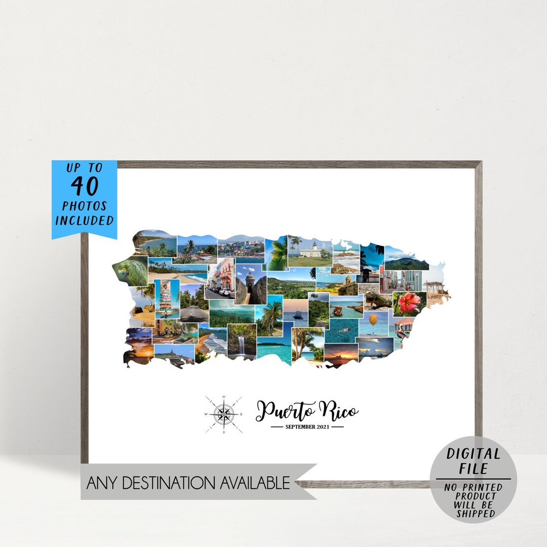 Puerto Rico Photo Collage-honeymoon Collage-travel Collage-puerto Rico ...