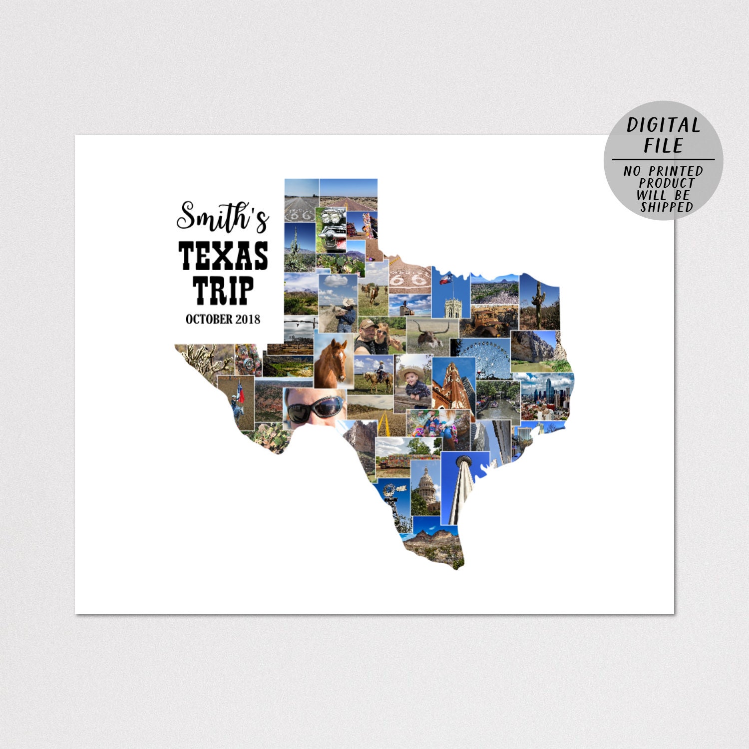 State Photo Collage-texas Photo Collage-personalized Gift for - Etsy
