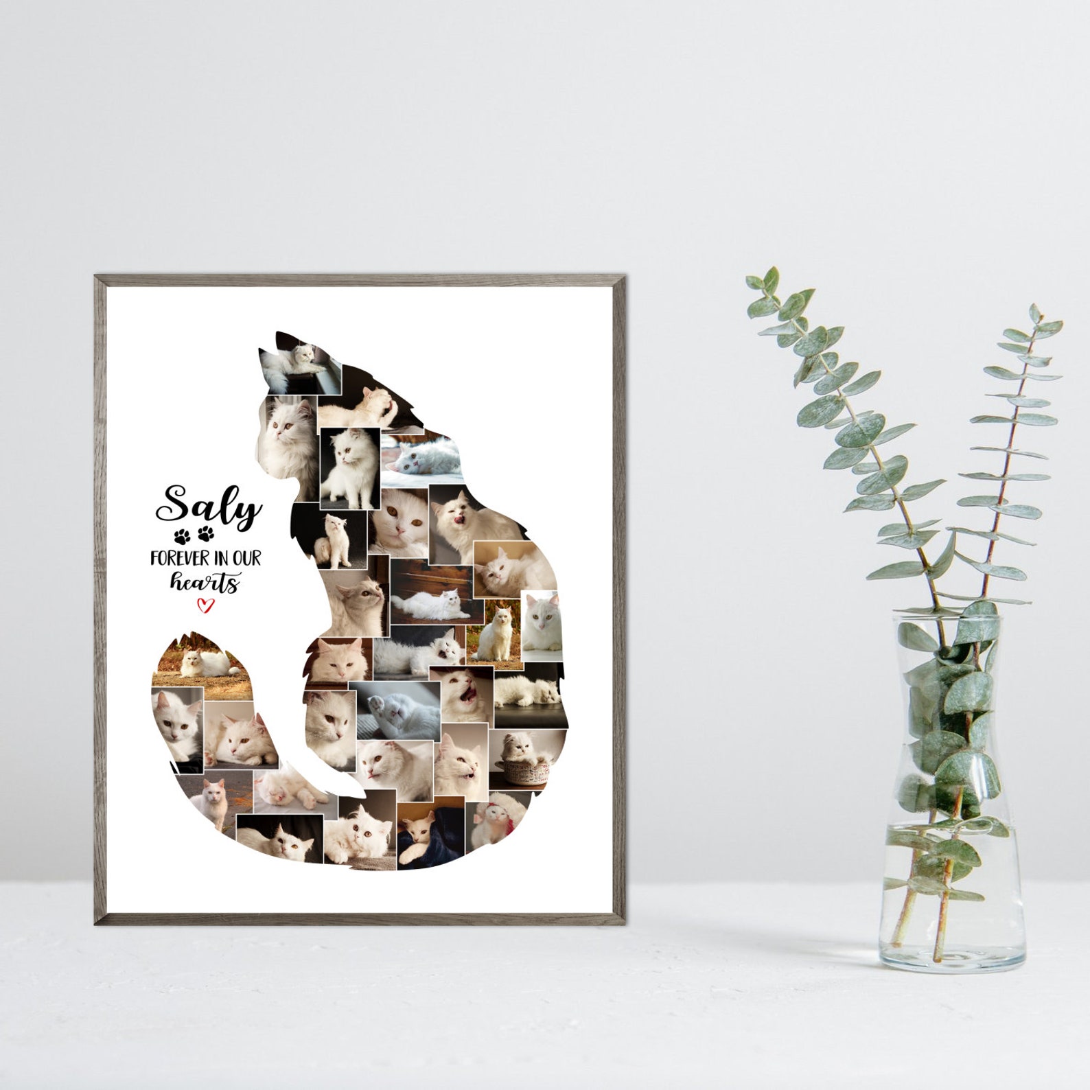 Cat Photo Collage-pet Memorial Collage-long Haired Cat - Etsy