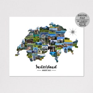 Switzerland Photo Collage-swiss Collage-travel Photo Collage-vacation ...