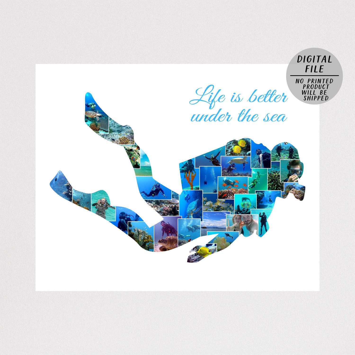Scuba Diving Photo Collage-scuba Diver Photo | Etsy