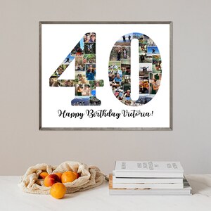 40th Birthday Photo Collage-40 Year Photo Collage-number 40 Photo ...