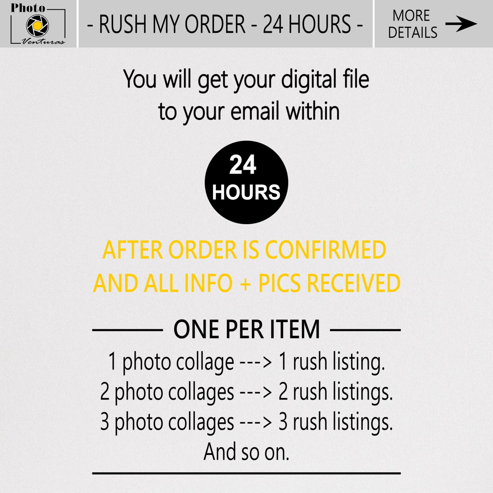 Rush Order - 24 Hours Turnaround - Rush Your Photo Collage - Digital ...