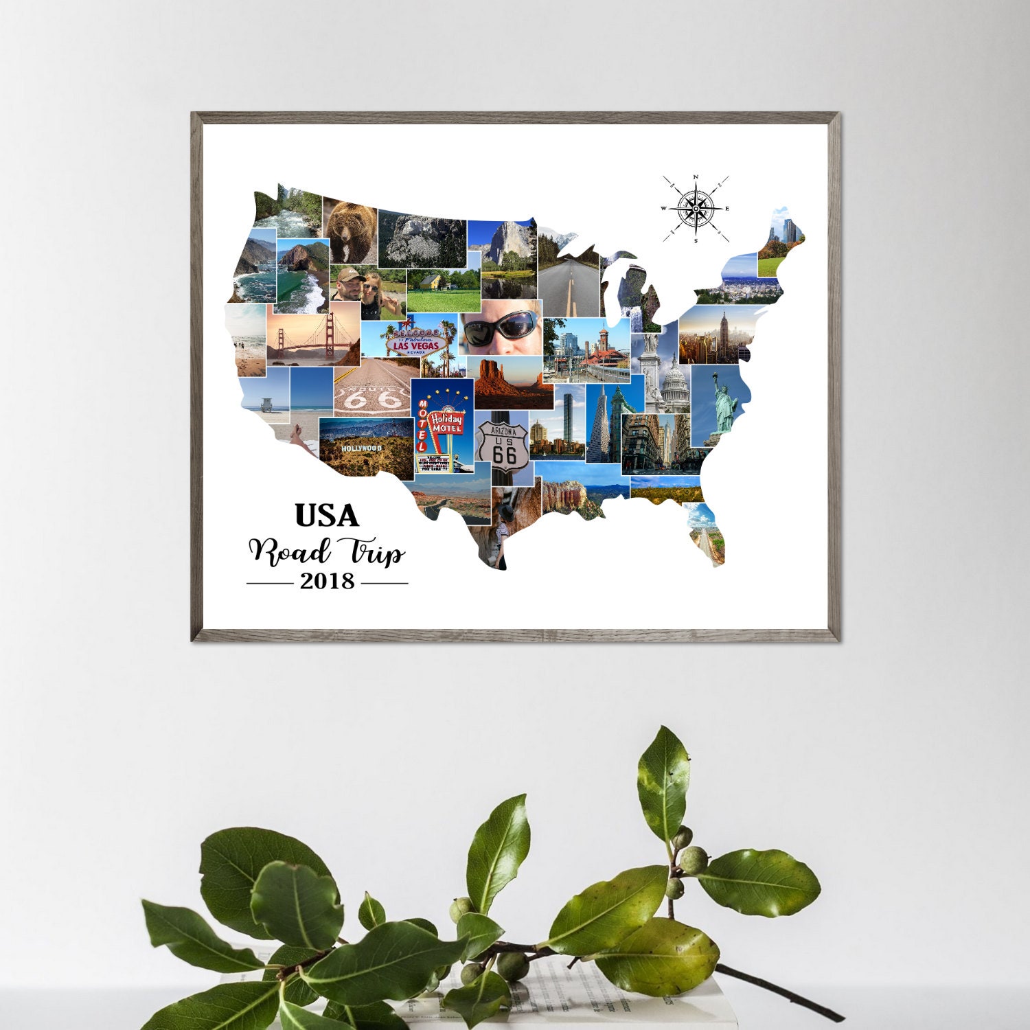 USA Photo Collage-travel Map Photo Collage-united States - Etsy