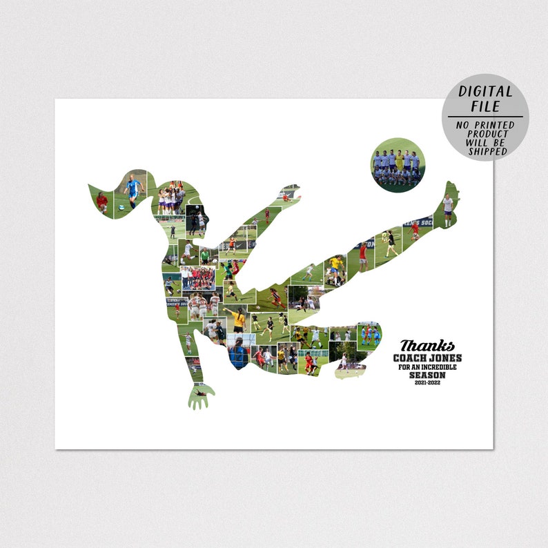 Soccer Photo Collage-soccer Girl Collage-football Collage-team - Etsy