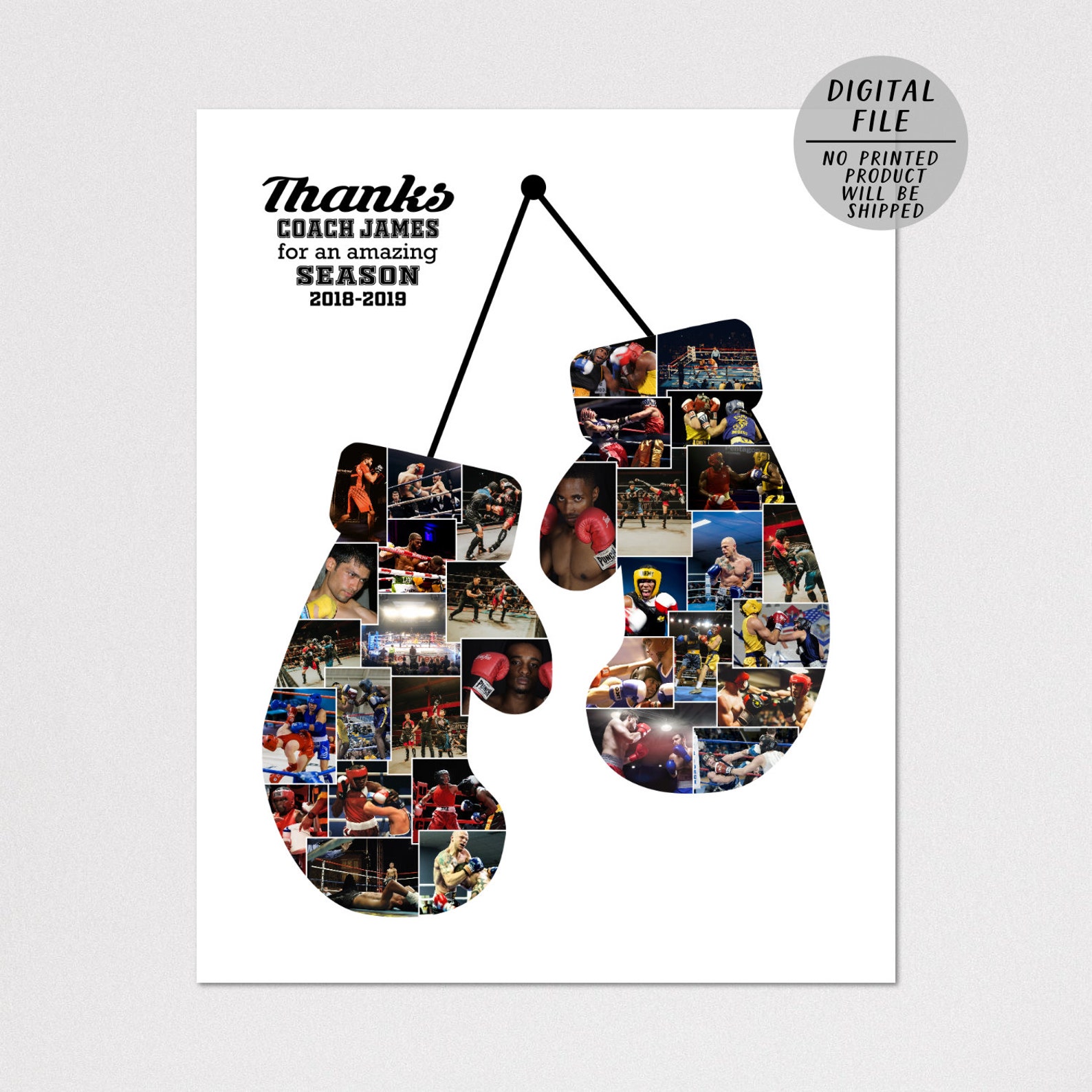 Boxing Gloves Photo Collage-boxer Photo Collage-boxing Photo - Etsy