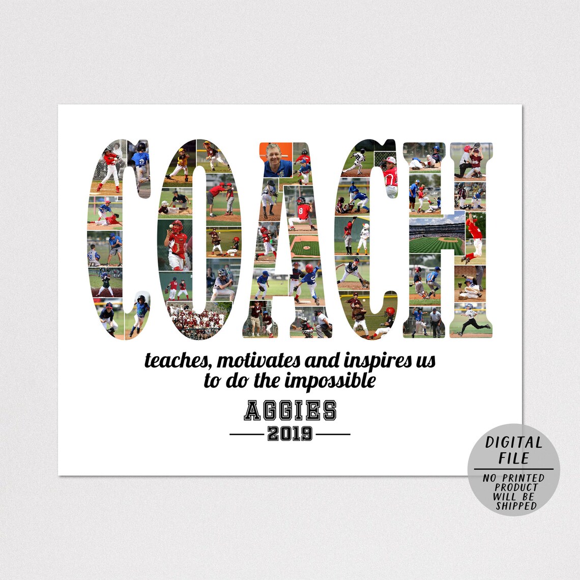 Coach Photo Collage-sport Coach Collage-gift for | Etsy
