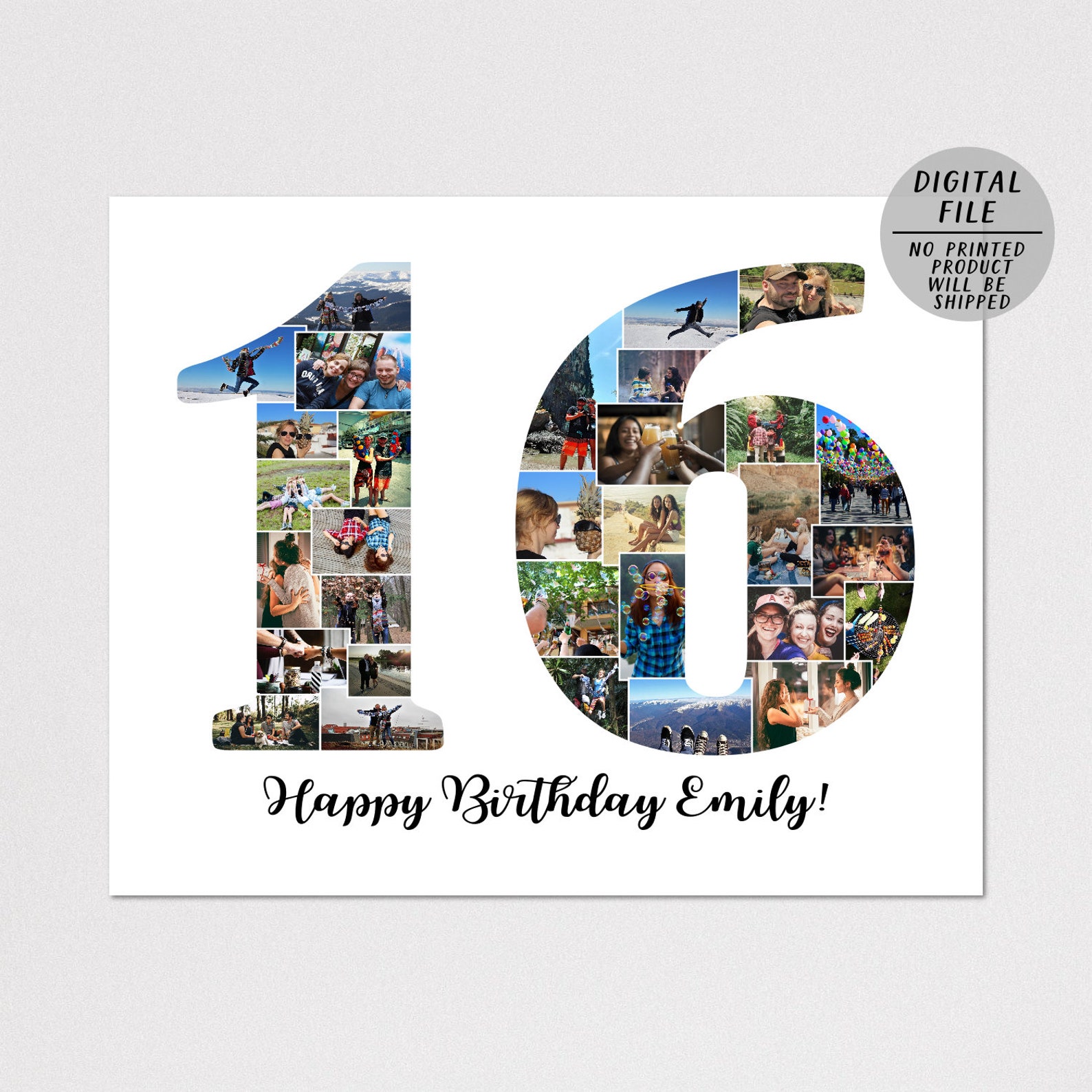 16 Birthday Photo Collage-16 Year Photo Collage-teenager - Etsy
