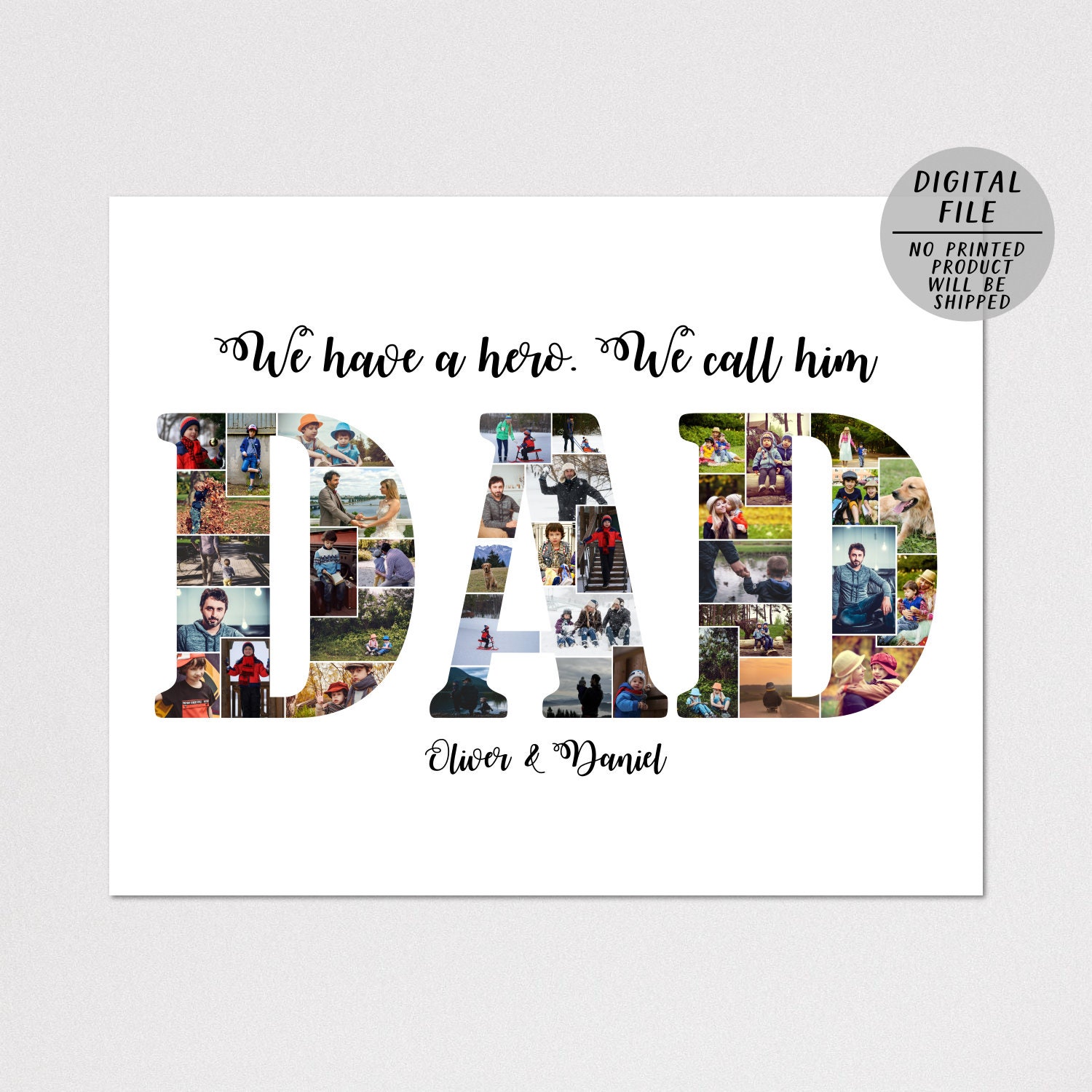 Dad Photo Collage-personalized Dad Collage-personalized Gift - Etsy