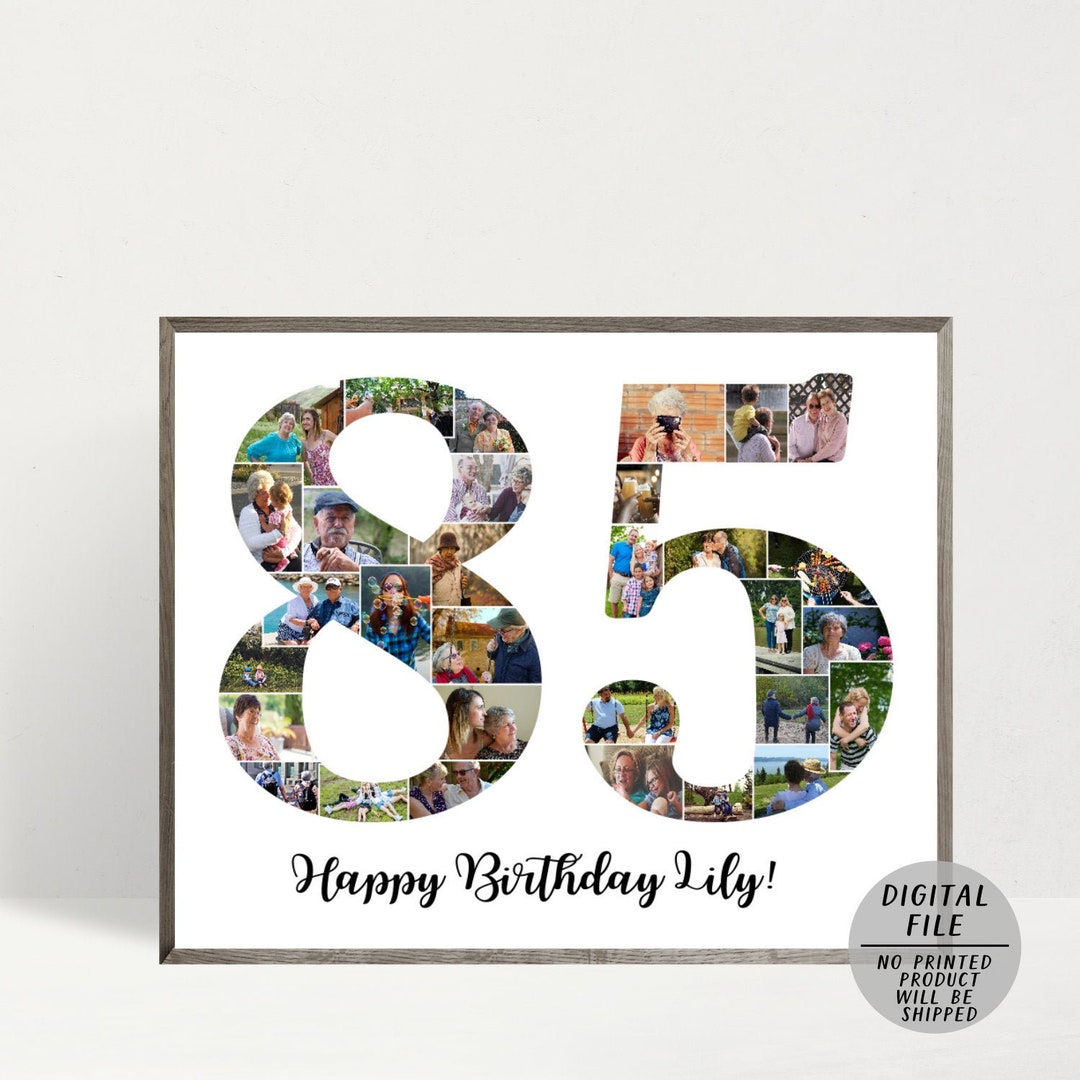 85th Birthday Photo Collage-85 Birthday Gift-number 85 Photo - Etsy