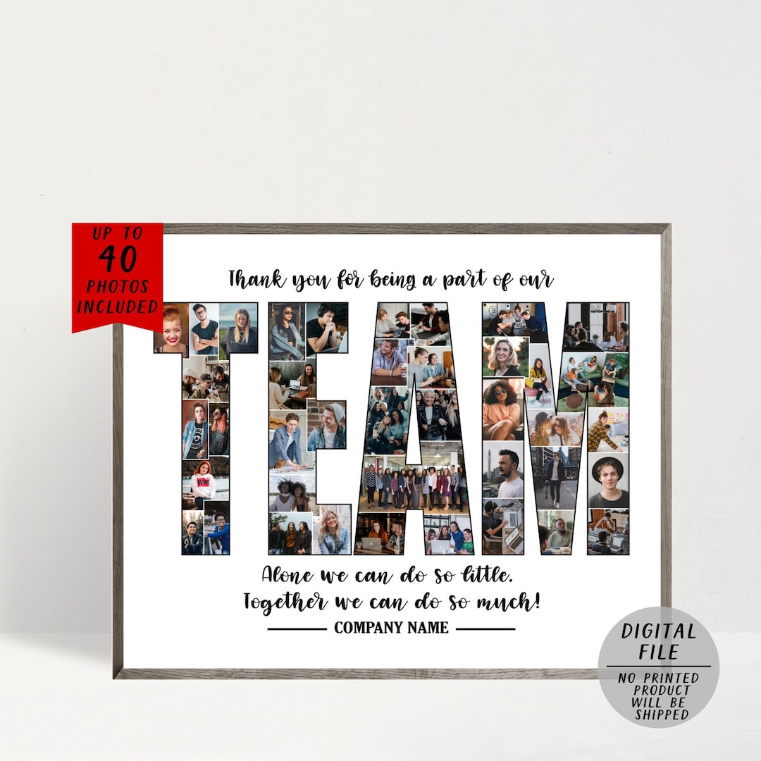 Team Photo Collage-coworker Leaving Gift-personalized Farewell Gift for ...