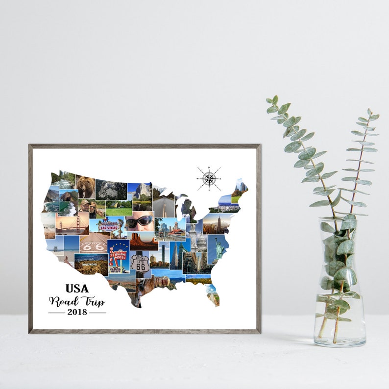 USA Photo Collage-travel Map Photo Collage-united States - Etsy