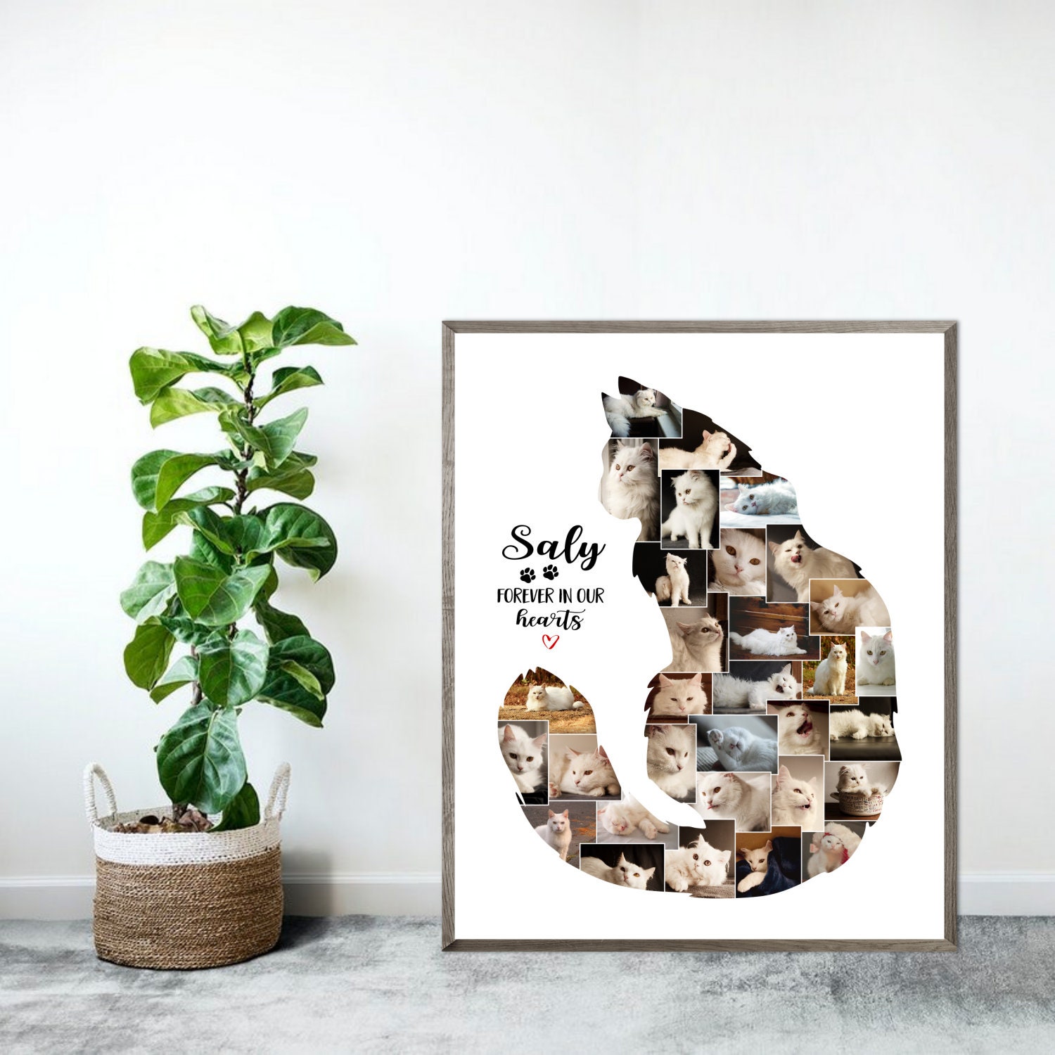 Cat Photo Collage-pet Memorial Collage-long Haired Cat | Etsy