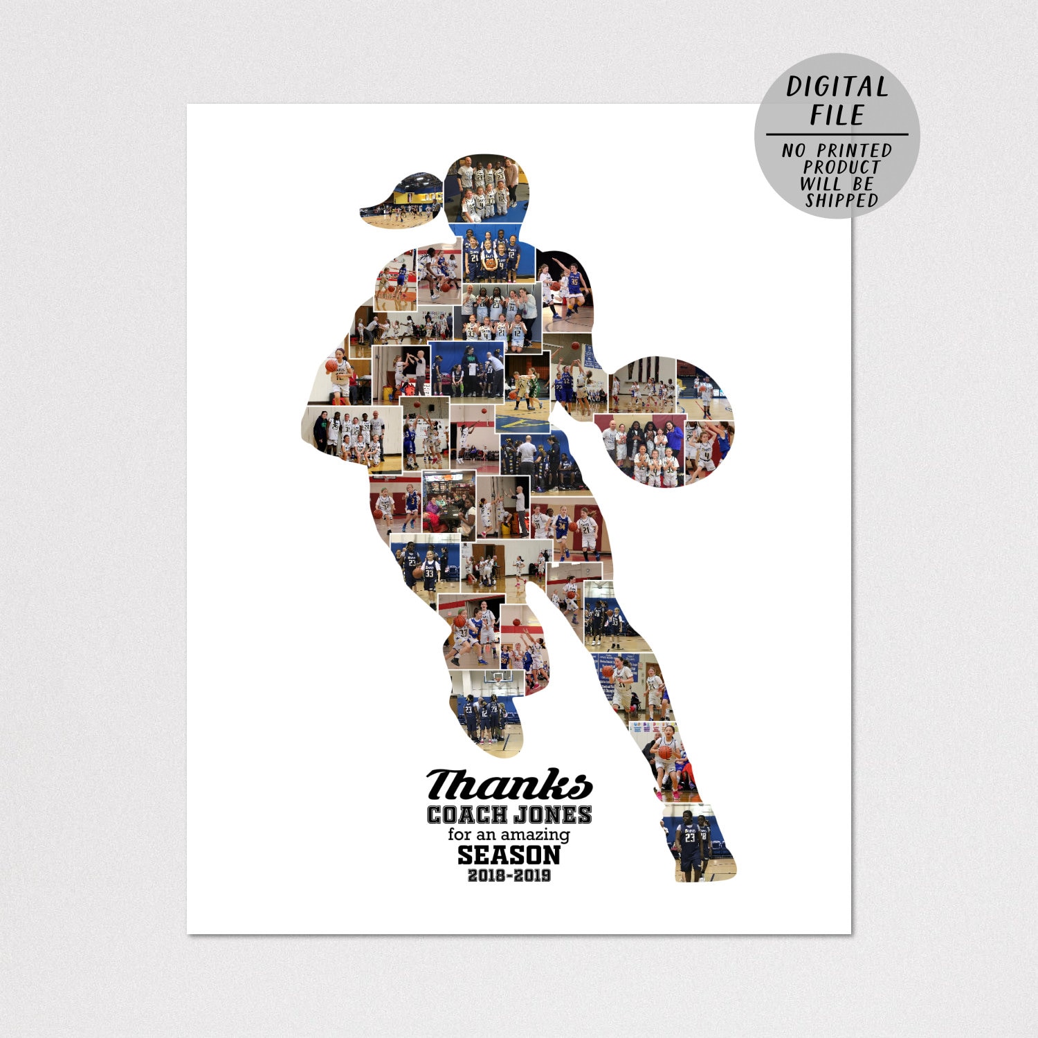 Basketball Photo Collage-personalized Gift for Coach-girl - Etsy