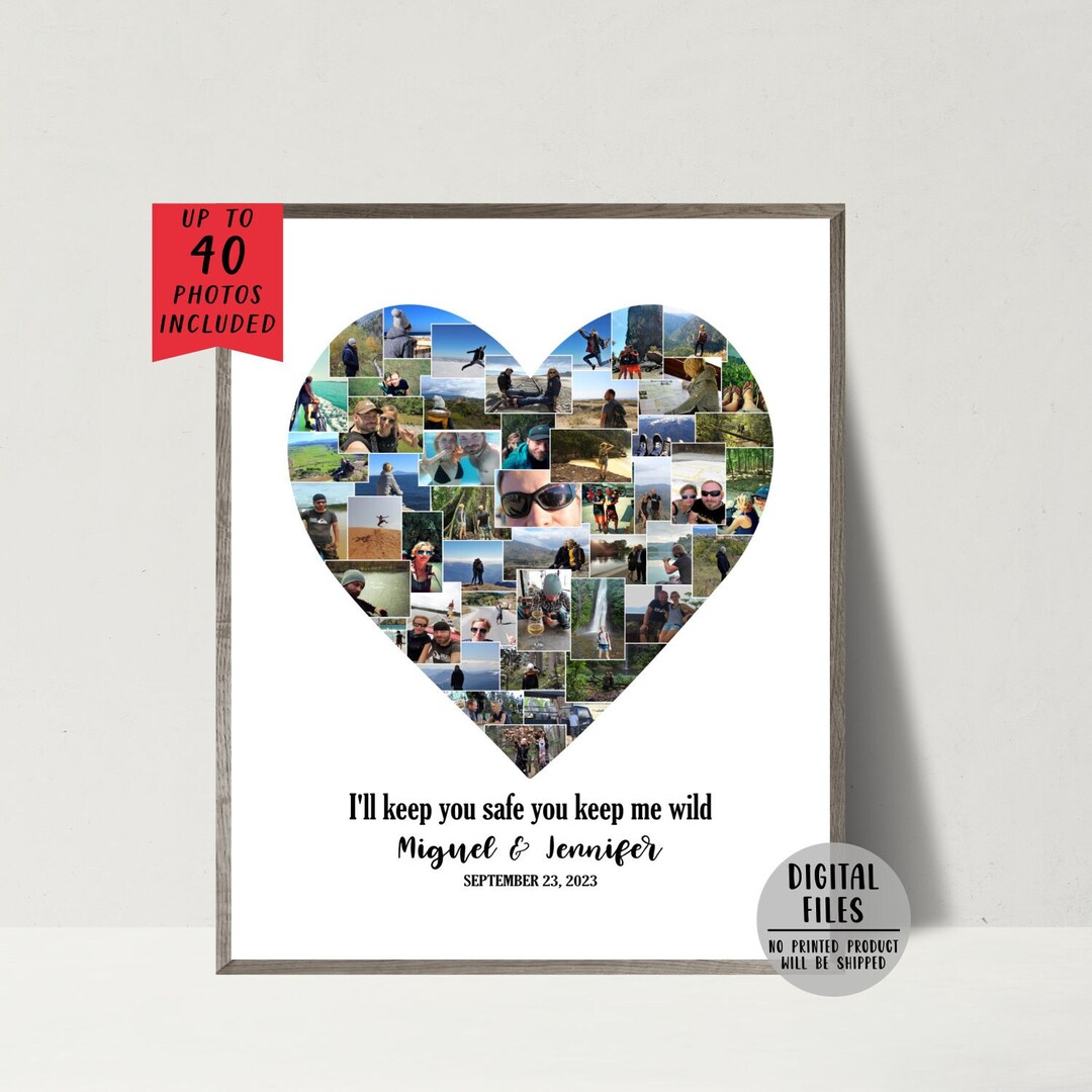 Heart Photo Collage-wedding Photo Collage-love Collage-wedding ...