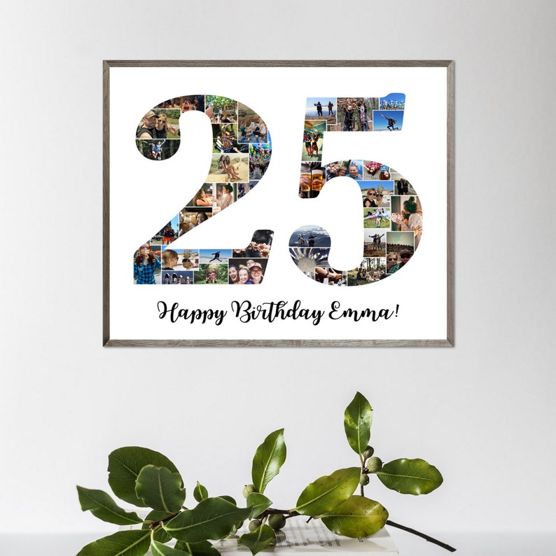 25th Birthday Photo Collage-25 Year Photo Collage-anniversary - Etsy