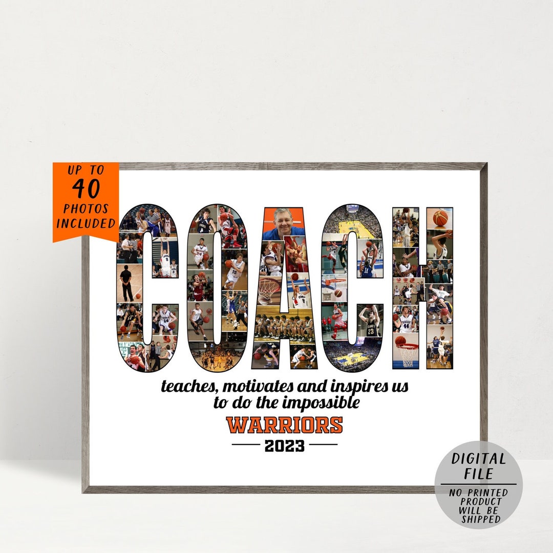 Coach Photo Collage-sport Coach Collage-gift for Coach-personalized ...