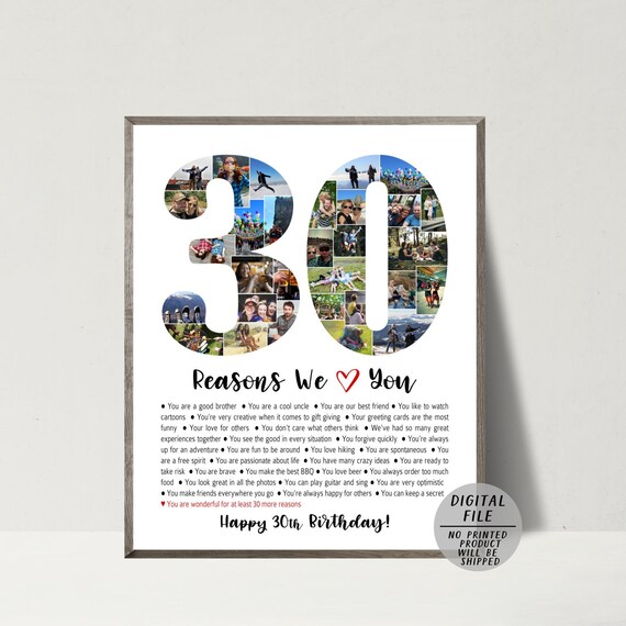 30 Reasons We Love You-best Friend's 30th Birthday Gift-30 - Etsy