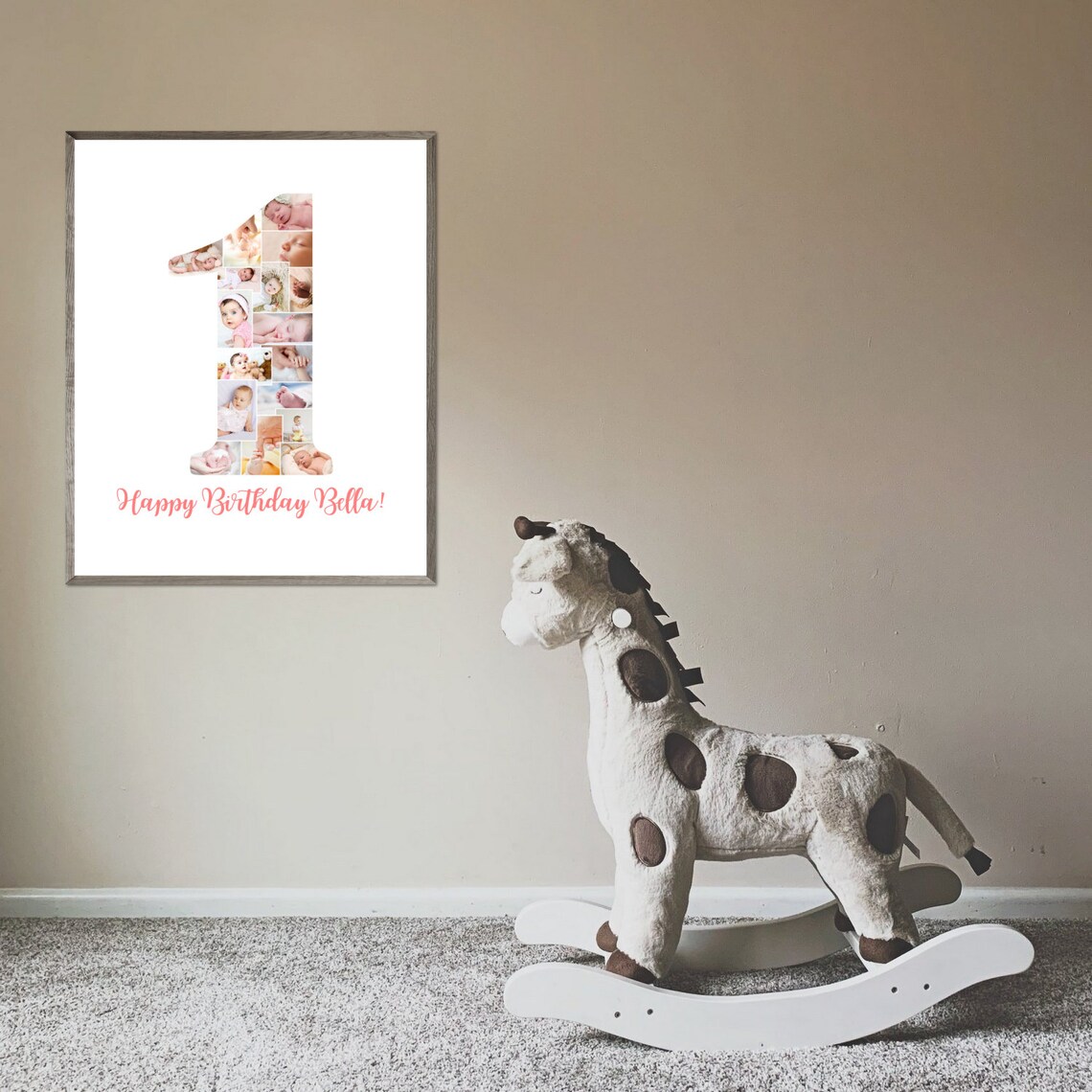 1st Birthday Photo Collage-number 1 Photo Collage-one Year Photo ...