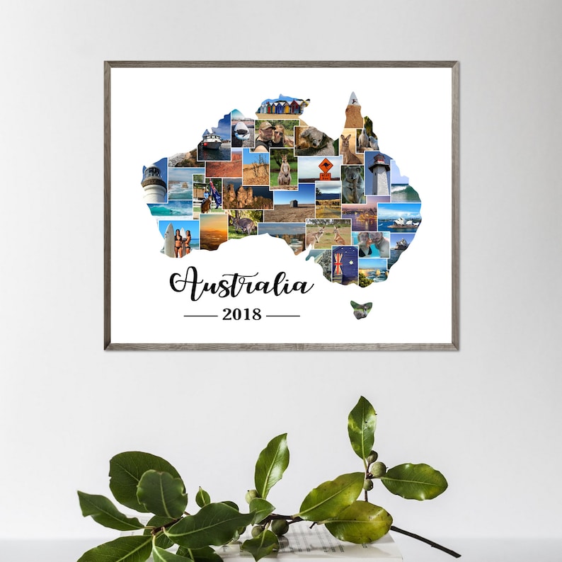 Australia Photo Collage-travel Map Photo Collage-personalized Gift for ...