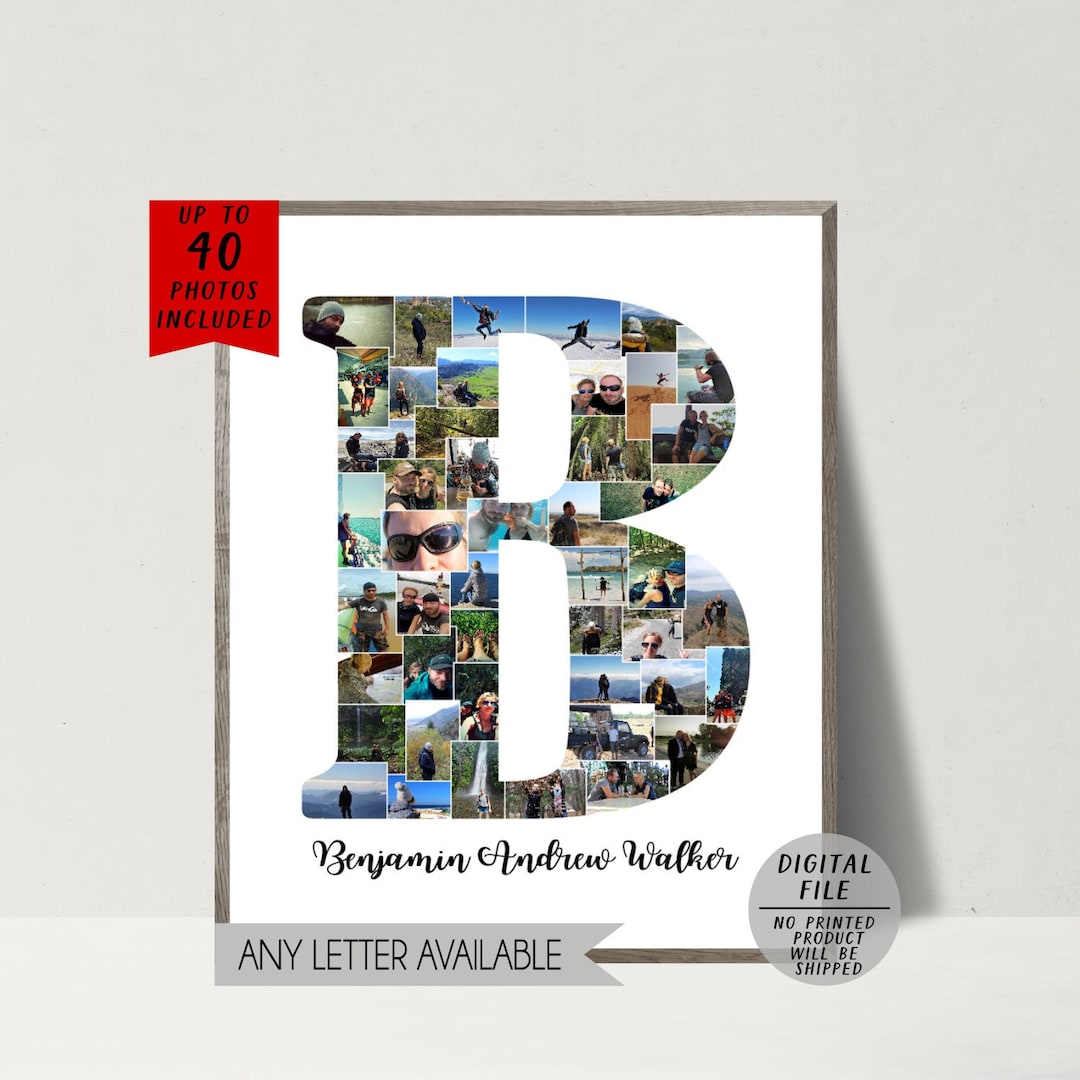 Letter Photo Collage-initial Collage-any Letter Collage-custom Letter ...