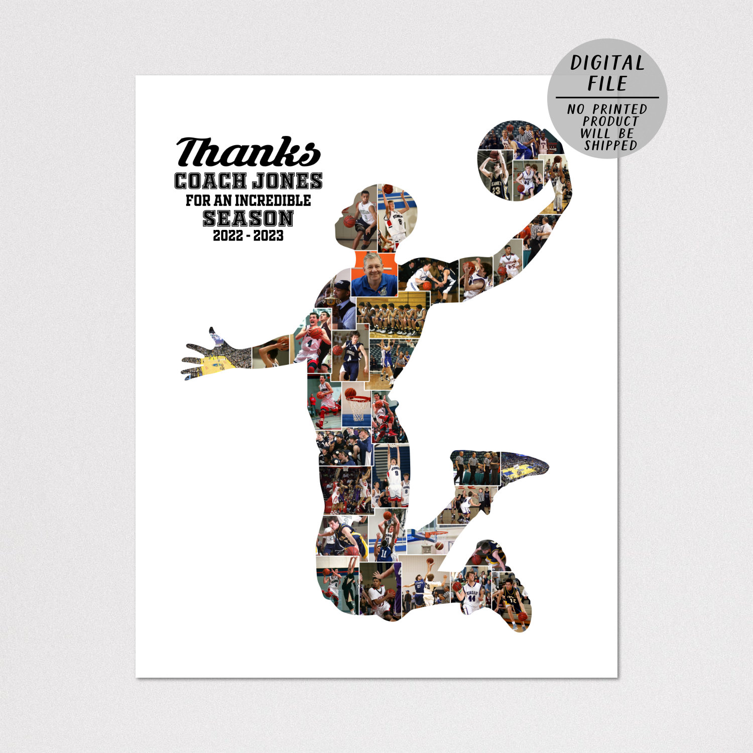 Basketball Photo Collage-boy Man Basketball Player Collage-personalized ...
