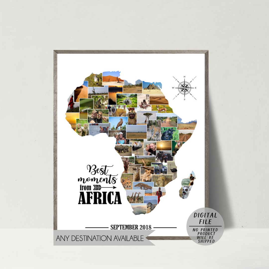 Africa Photo Collage-travel Map Photo Collage-personalized - Etsy