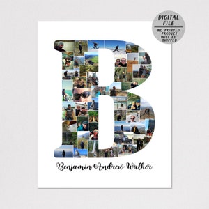 Letter Photo Collage-initial Collage-any Letter Collage-custom Letter ...