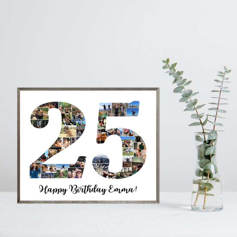 25th Birthday Photo Collage-25 Year Photo Collage-anniversary - Etsy