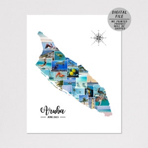 Aruba Photo Collage-honeymoon Collage-travel Photo Collage-caribbean ...