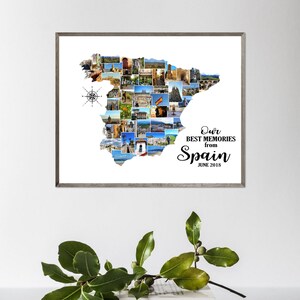 Spain Photo Collage-travel Map Photo Collage-destination Honeymoon ...