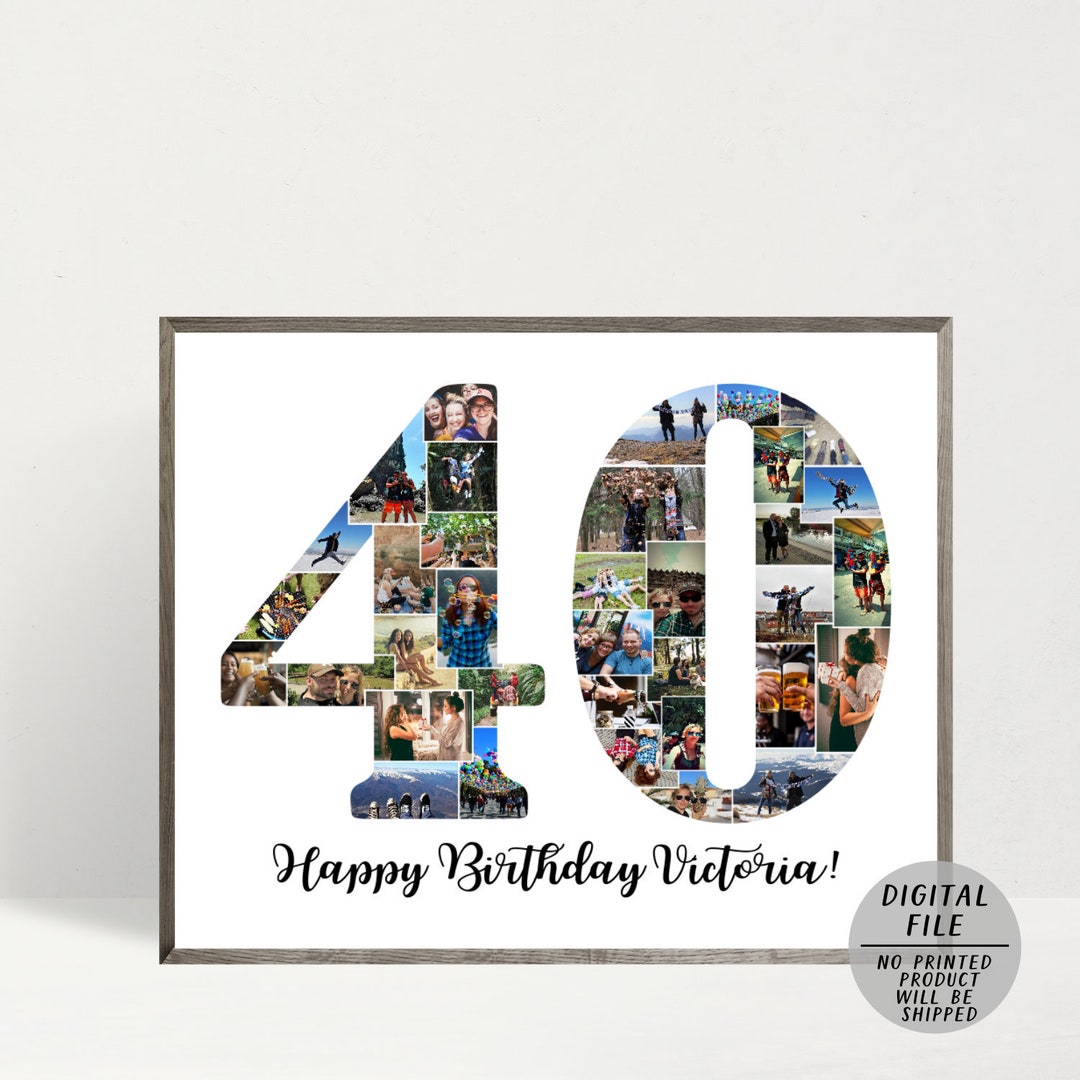 40th Birthday Photo Collage-40 Year Photo Collage-number 40 - Etsy