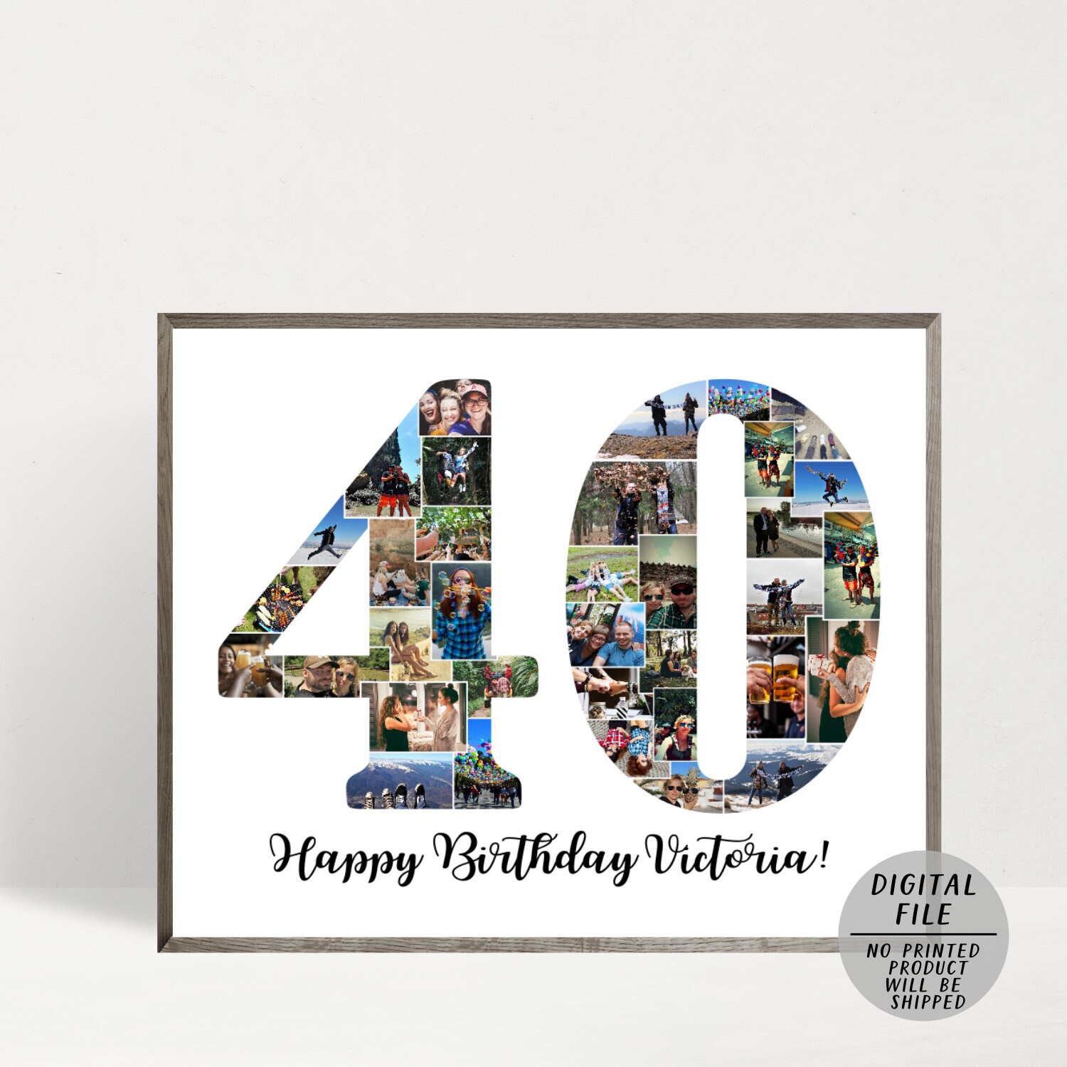 40th Birthday Photo Collage-40 Year Photo Collage-number 40 | Etsy