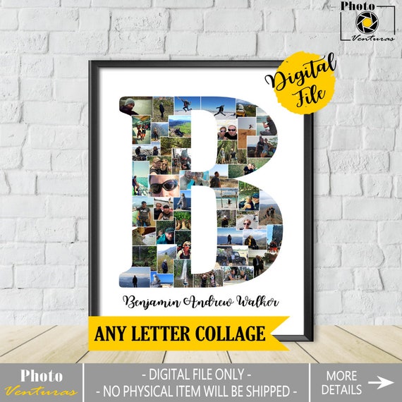 Letter Photo Collage-Initial Collage-Any Letter Collage-Custom | Etsy
