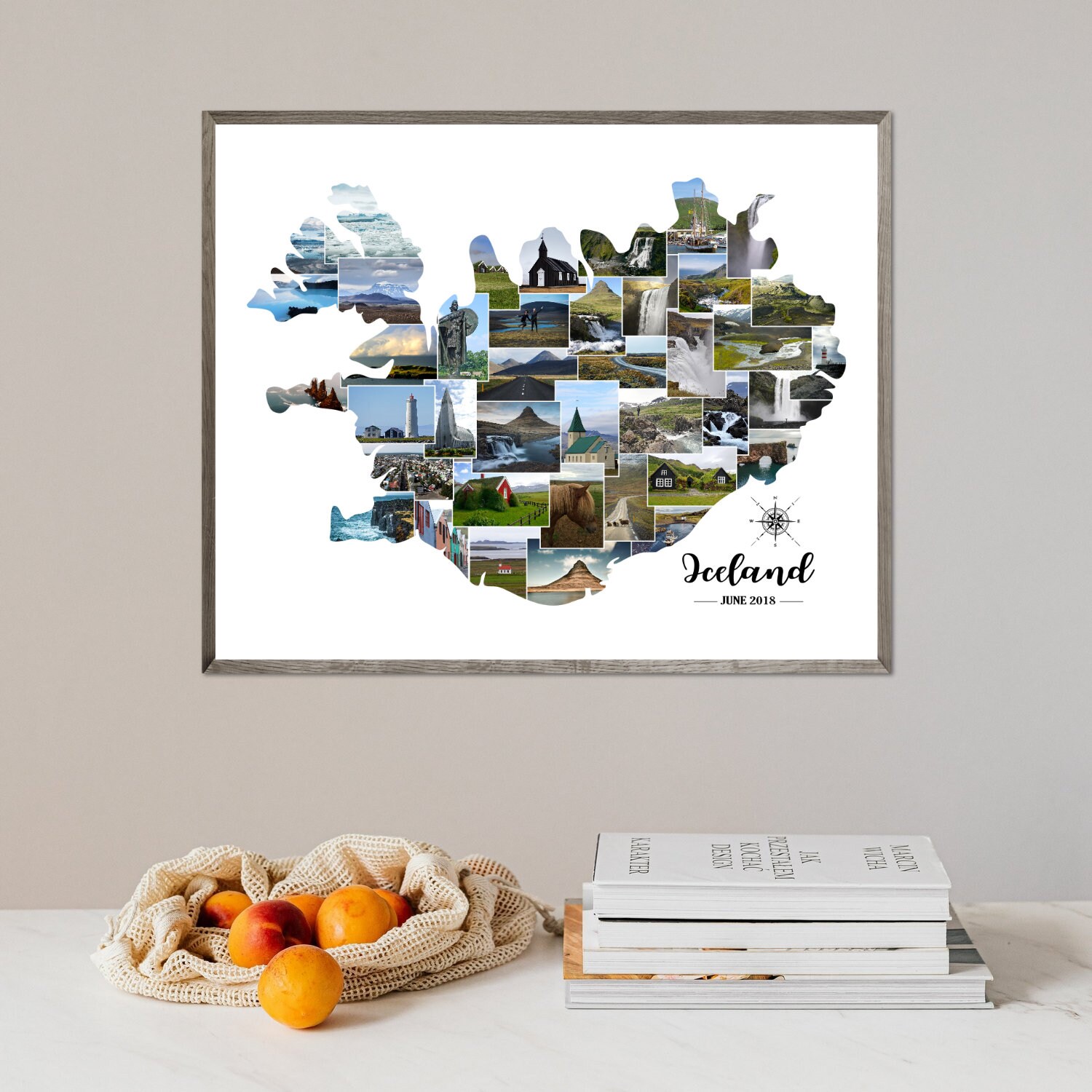 Iceland Photo Collage-map Collage-travel Photo - Etsy