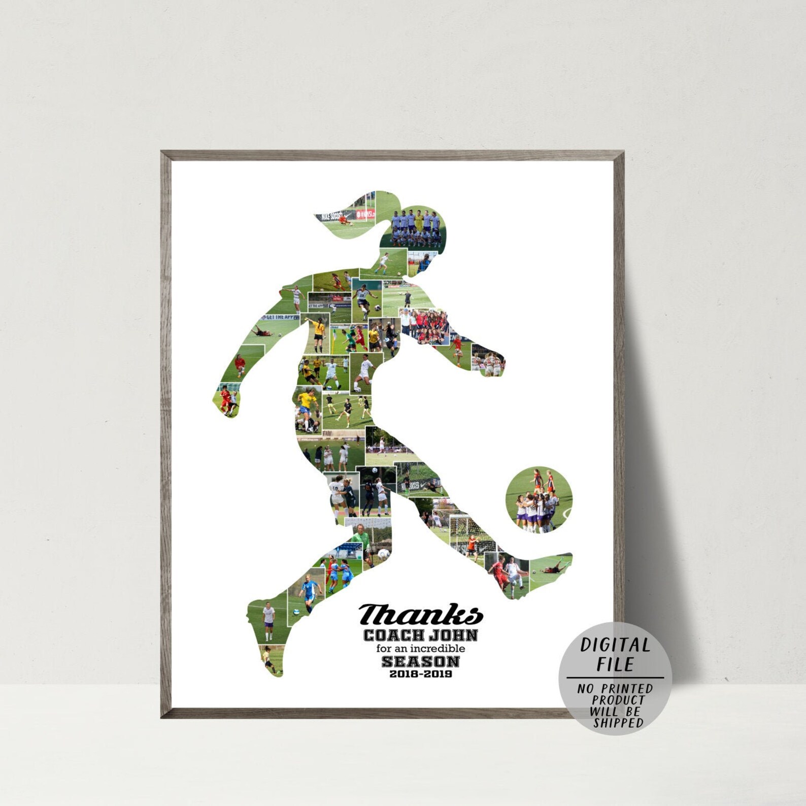 Soccer Photo Collage-female Soccer Collage-football Photo - Etsy