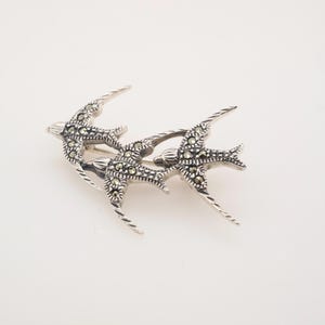Sparrow Brooch in Marcasite and Sterling Silver- Unique Marcasite ...
