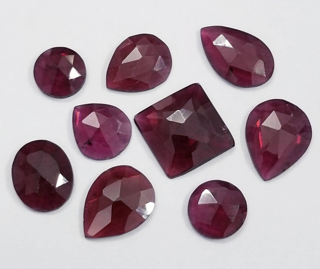 Beautiful Red Garnet Rose Cuts for Jewelry Setting Natural Garnet Rose ...