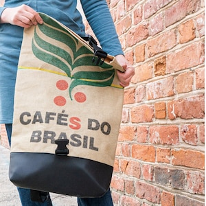 Backpack Americano Burlap Roll Top Rucksack Made of Recycled Coffee ...