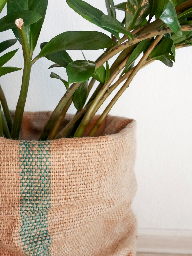 Custom Plant Pot Cover by Your Size Eco Burlap Fabric Planter - Etsy