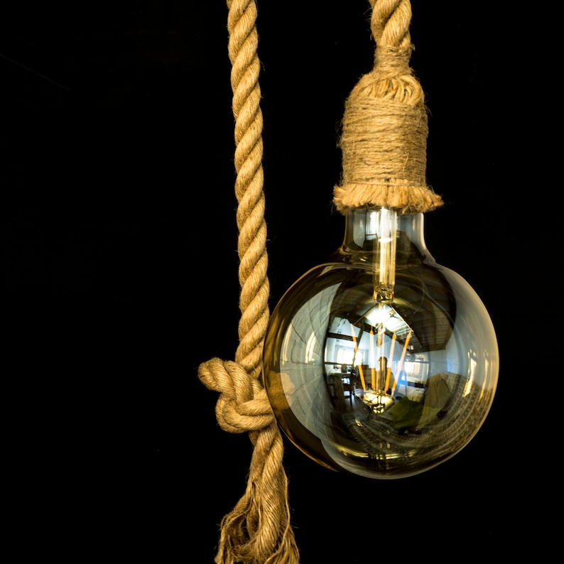 Rope Sconce Handmade Loft Style Minimalist Wooden Lamp Vintage - Etsy