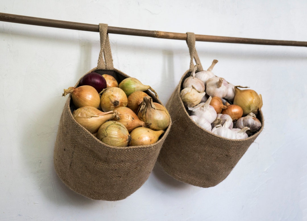 Small Sundries Jute Fabric Storage Basket Wall Hanging Burlap Baskets ...