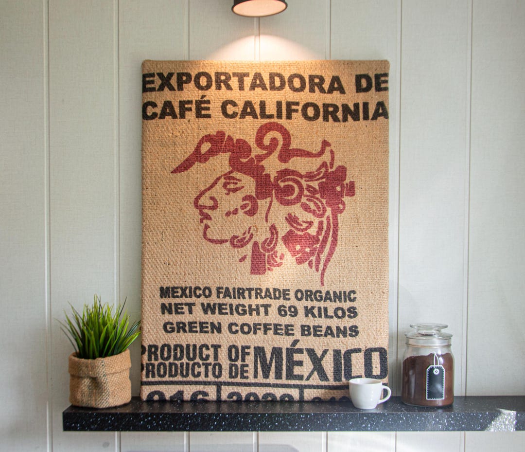 Framed Coffee Sack Wall Art: Native-inspired Burlap Print (70x50cm) - Etsy
