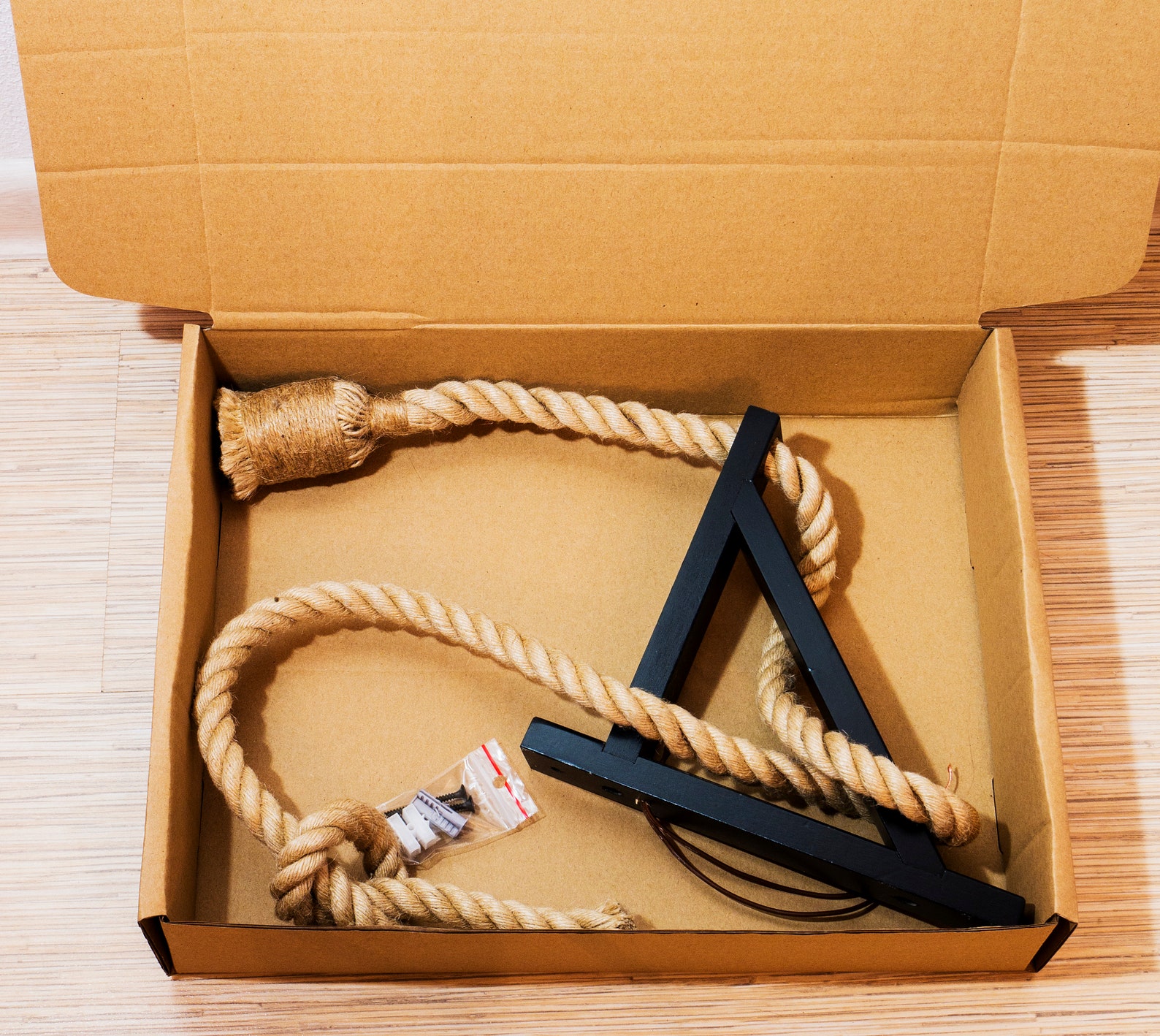 Hang'em Wall Rope Lamp Minimalist Wooden Sconce Rustic | Etsy