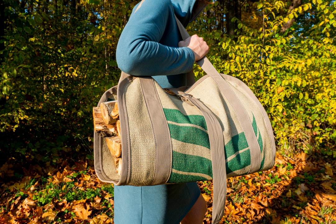 Popular Log Carrier Firewood Holder Handmade Wood Bag Made of Coffee ...