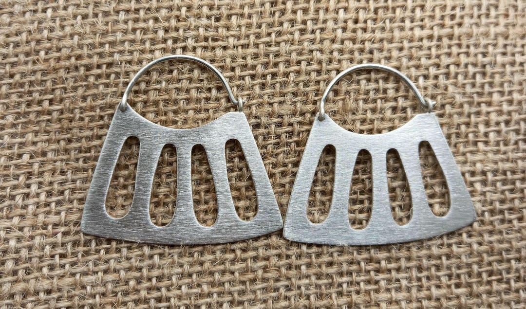 925 Sterling Silver Earrings With a Satin Finish, Mapuches Ethnic ...