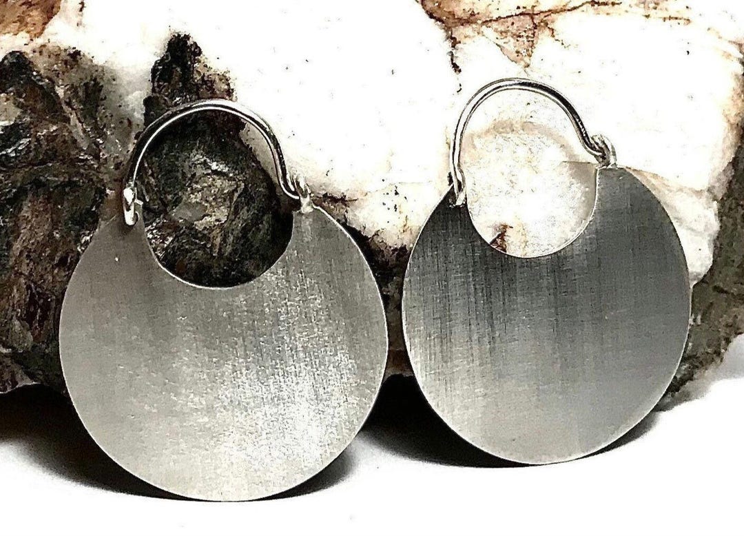 Moon Earrings in Silver, Ethnic Moon Mapuche Earrings, Rustic Earrings ...