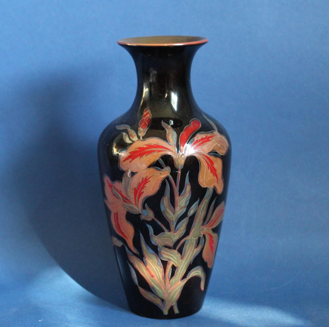 Zsolnay Ceramic Vase With a Flower Motif, Iridescent Irises, Hand ...